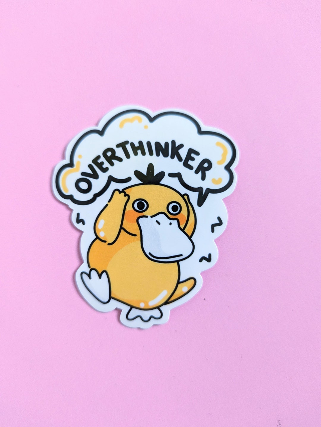 OVERTHINKER Psyduck Pokemon Sticker/ Duck Pokemon Lover Sticker - Etsy