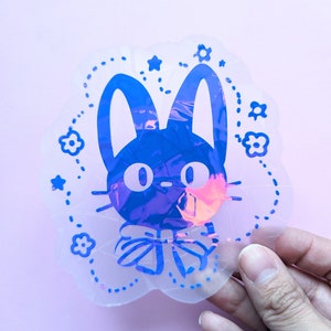 JIJI CAT Rainbow Sun Catcher, Sticker, Ghibli Cat Sticker, Rainbow ...