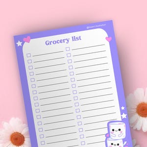 MARSHMALLOW SHOPPING LIST/ Kawaii Notes / Cute Marshmallow Notepad - Etsy