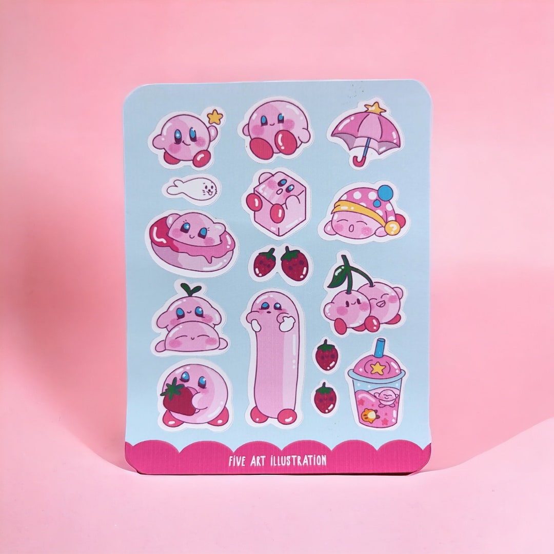 CUTE KIRBY STICKER Sheet / Kawaii Kirby Journal Sticker/ Kirby Stickers ...