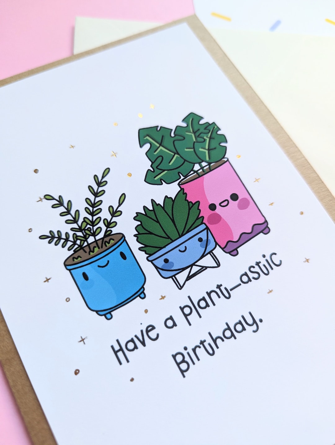 PLANT Lover BIRTHDAY CARD Greeting Card, Cute Planters Handmade ...