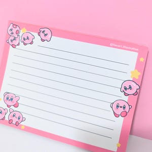KIRBY NOTEPAD/ Kawaii Notes /pad Memo - Etsy