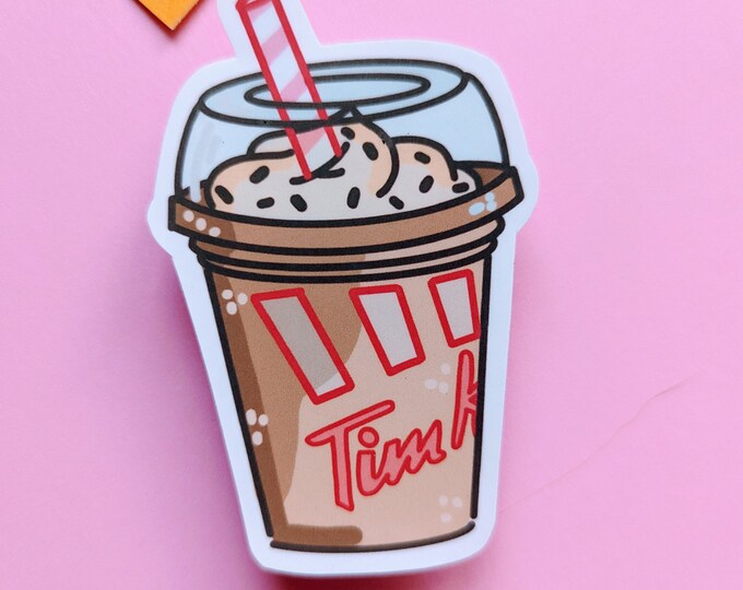 Tim Hortons Iced Capp Sticker, Glossy Vinyl Waterproof, Iced Coffee ...