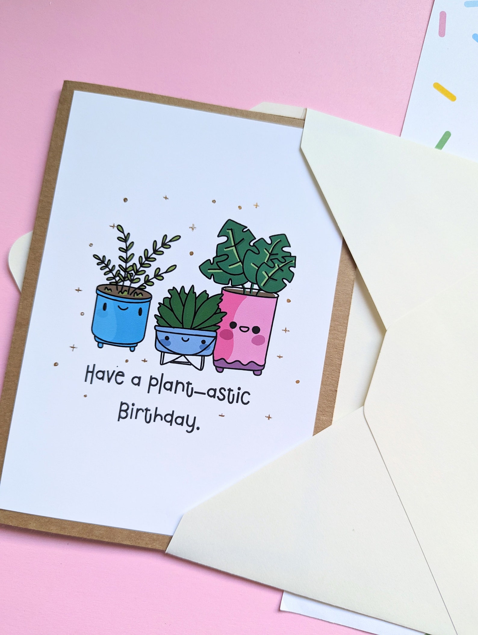 PLANT Lover BIRTHDAY CARD Greeting Card, Cute Planters Handmade ...