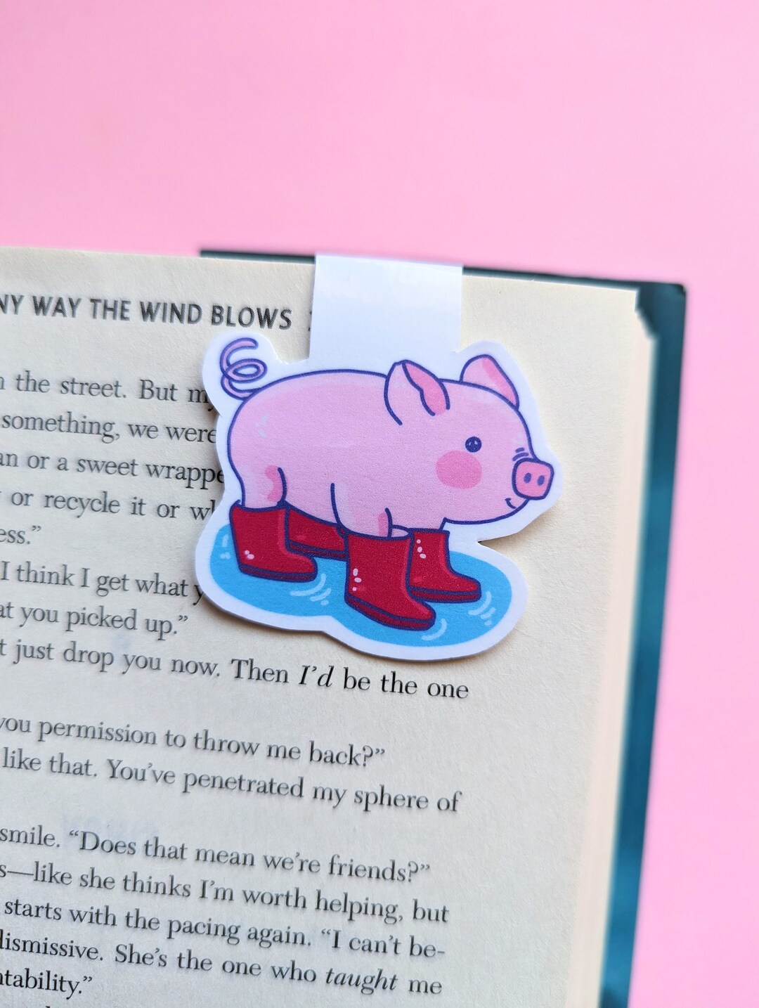 Cute Piggy Magnetic Bookmark, Kawaii Reading Stationery - Etsy