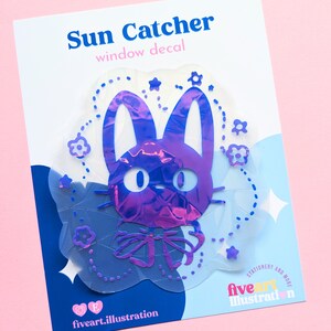 JIJI CAT Rainbow Sun Catcher, Sticker, Ghibli Cat Sticker, Rainbow ...