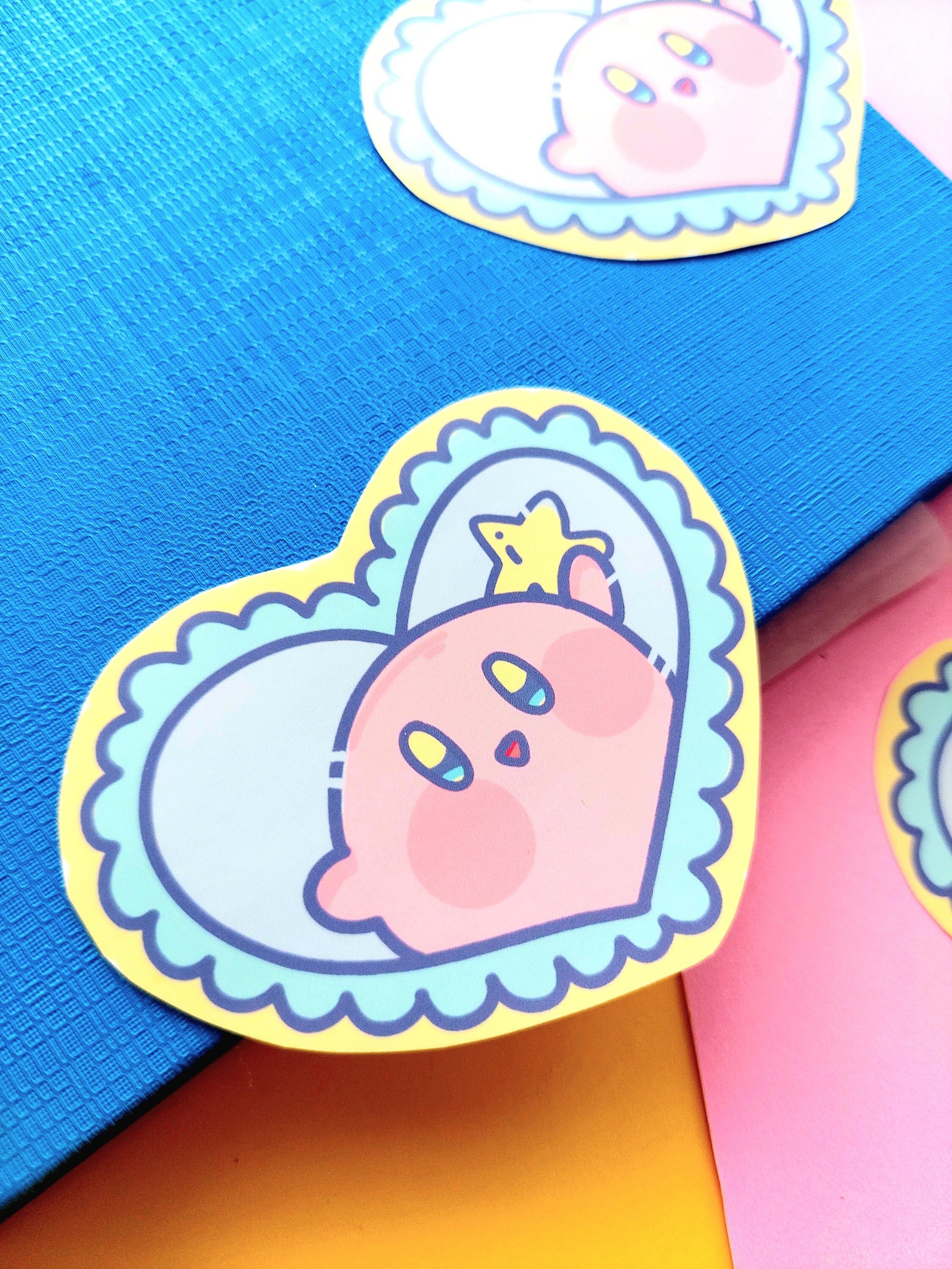 KIRBY LOVE STICKER Kirby Heart / Kirby Gamer Sticker - Etsy