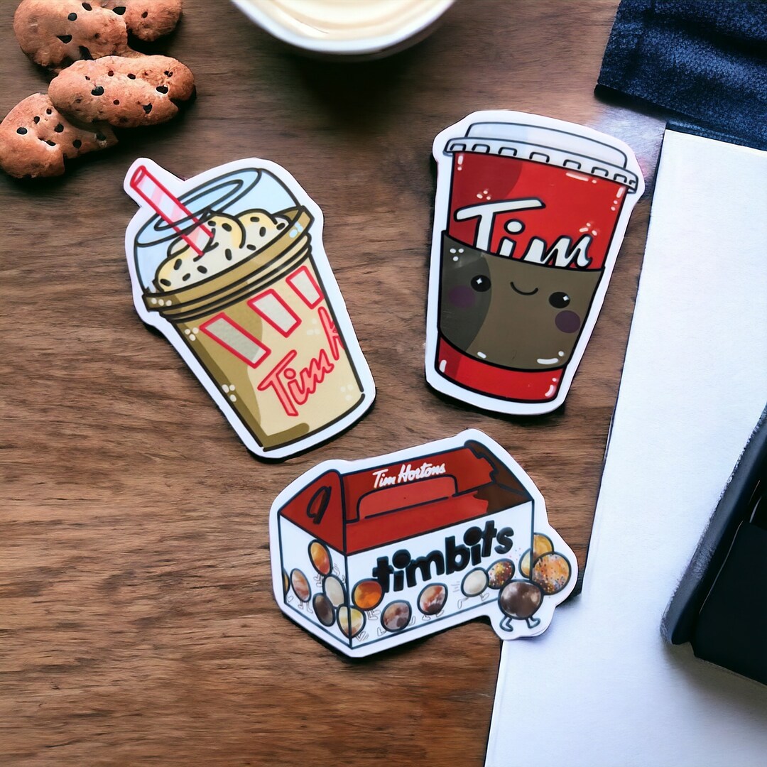 TIM HORTON'S Coffee, Iced Capp and Timbits, Set of 3 Stickers/ Tim ...