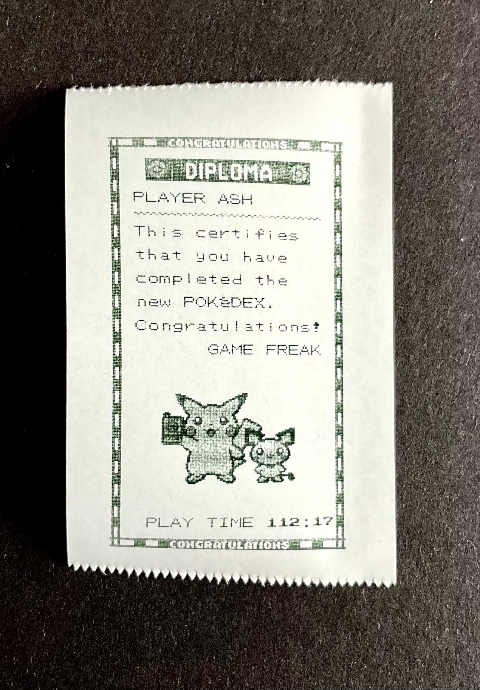Pokémon Diploma Gold 2. Gen Printed With Gameboy Pocket - Etsy