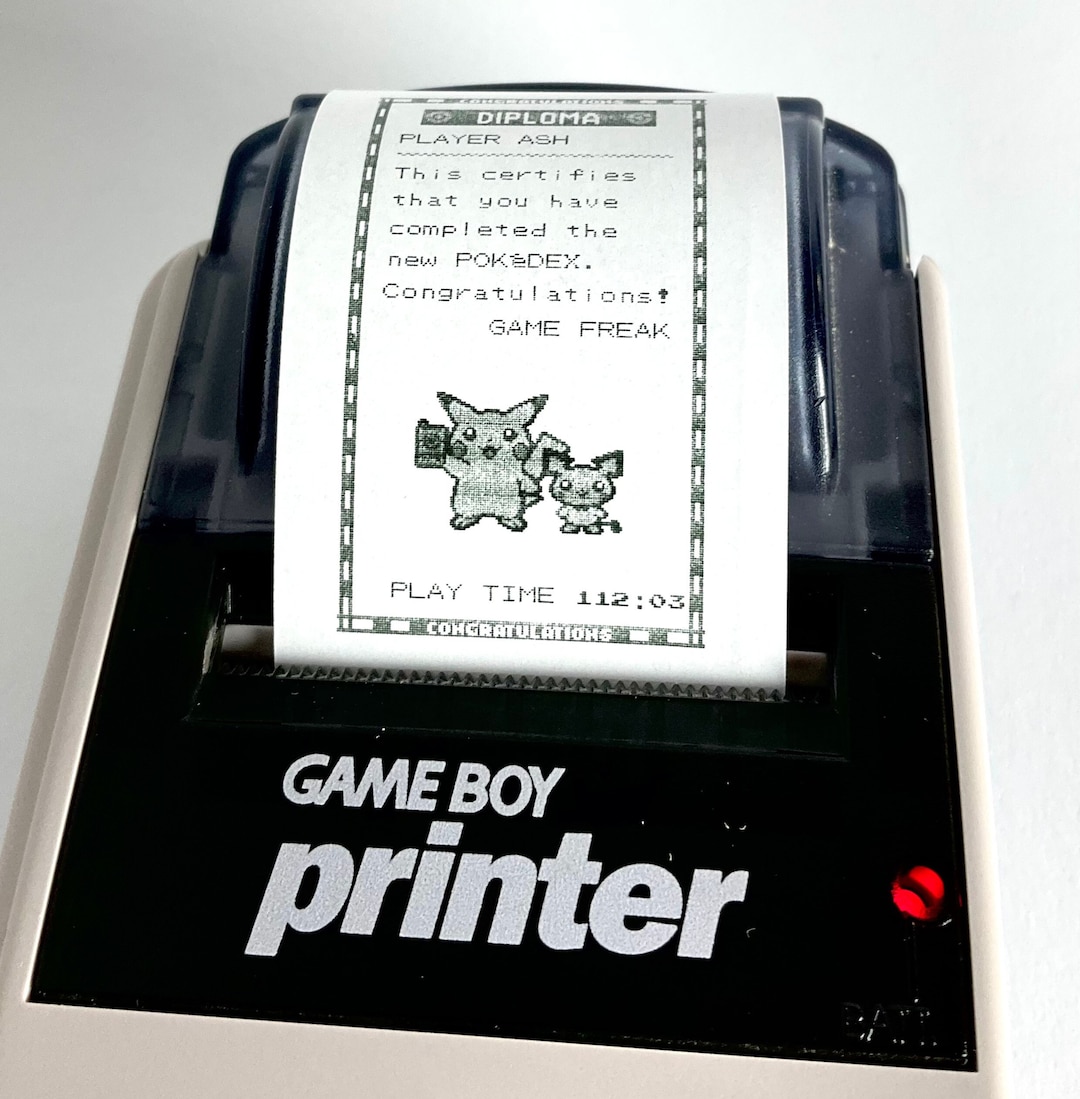 Pokémon Diploma Gold (2nd Gen) - Printed With Gameboy Pocket Printer - Etsy