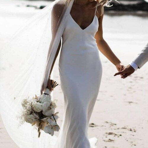 Soft Satin Simple Gown - Etsy