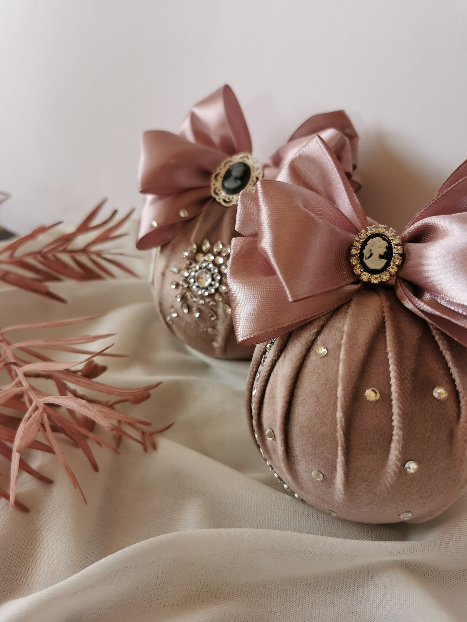 Pink Christmas Decor in Vintage Style./ Xmas Tree Decor in - Etsy