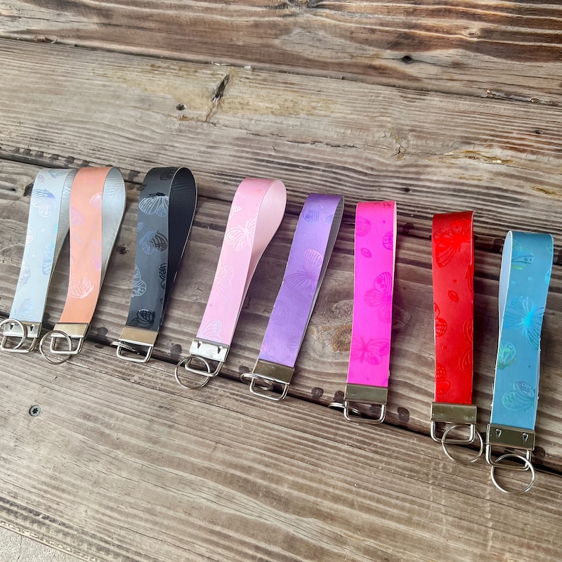 Faux Leather Keychain - Etsy