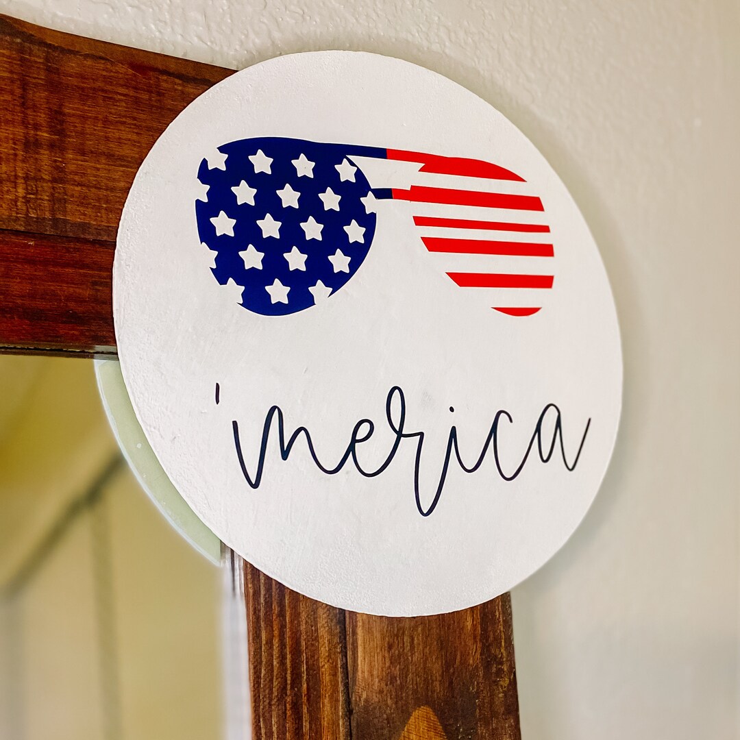 Patriotic 'merica Sign: July 4th Decor - Etsy