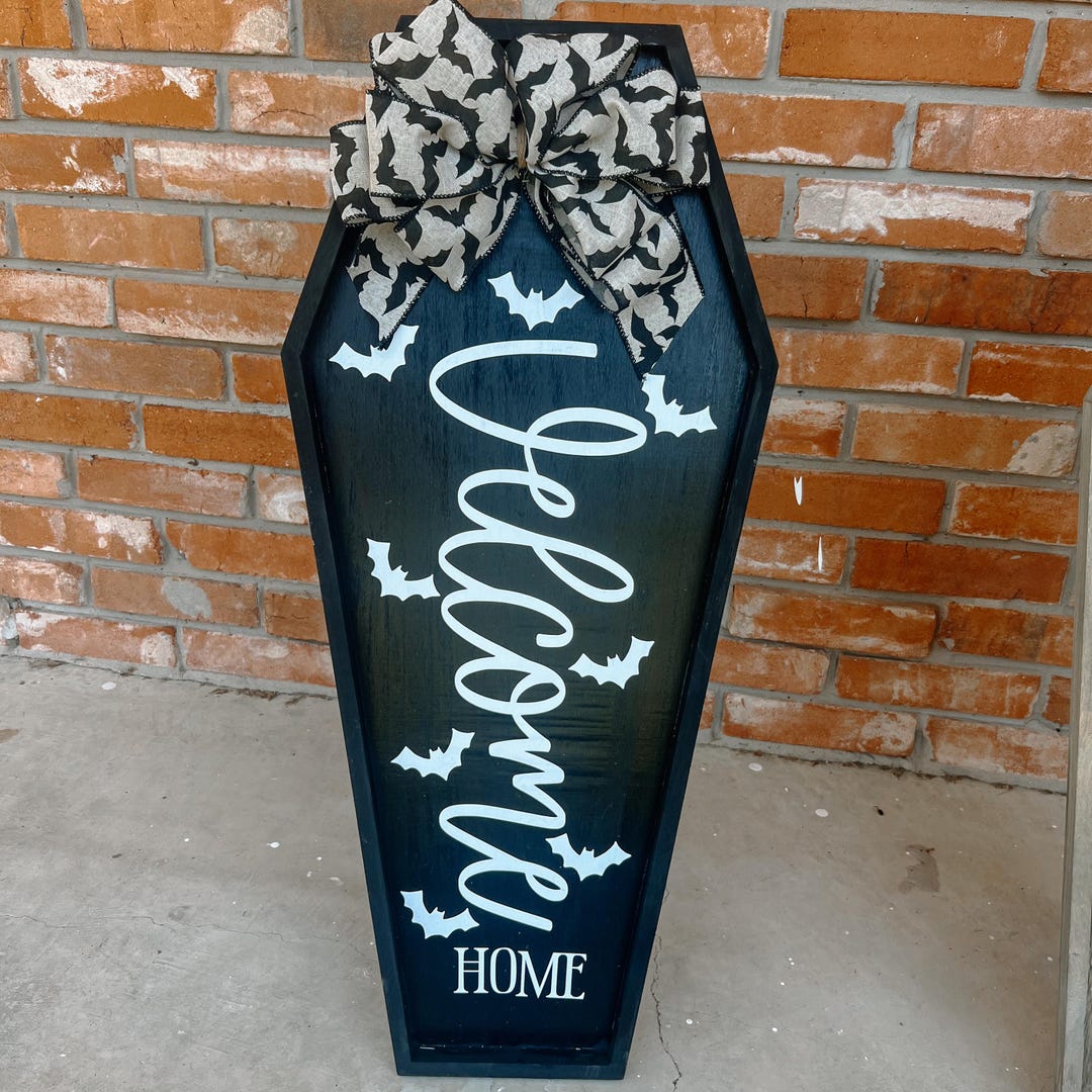 Halloween Coffin Porch Sign: Spooky Welcome Decor - Etsy