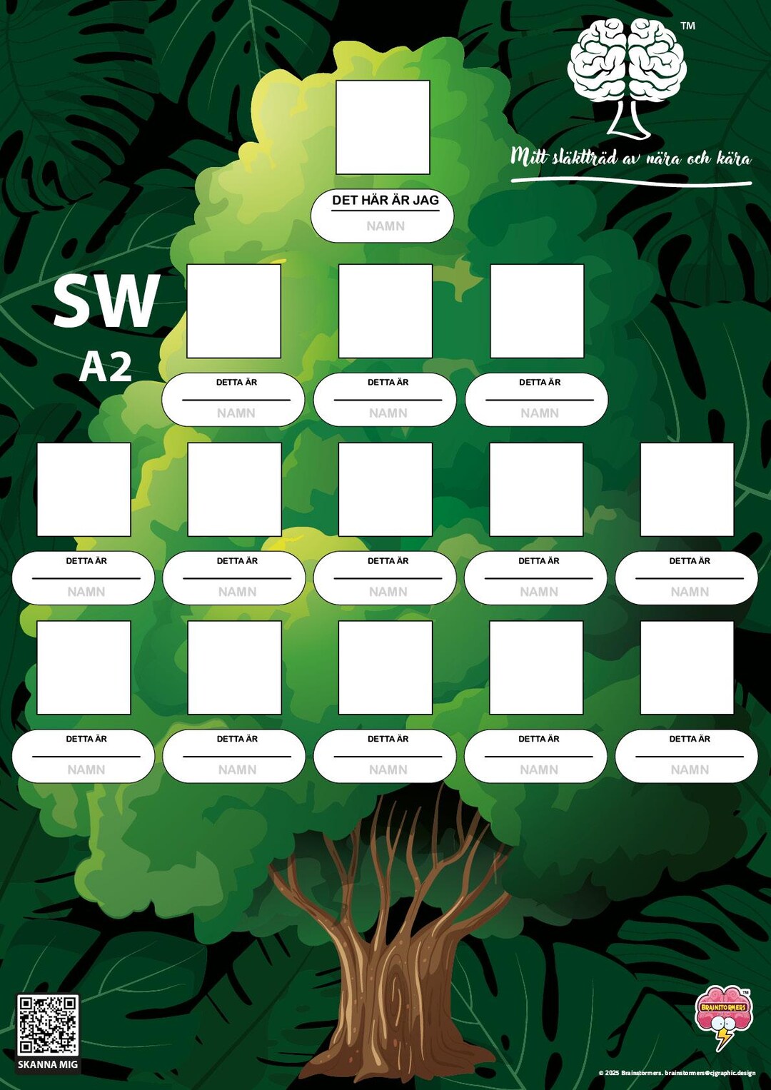 My Family Tree Wall Chart För Alzheimers Och Demenspatienter - Svenska ...