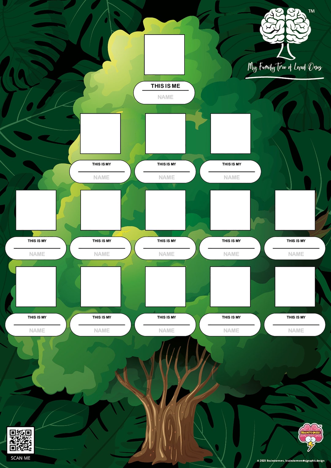 My Family Tree Wall Chart for Alzheimer's, Dementia and Other Brain ...