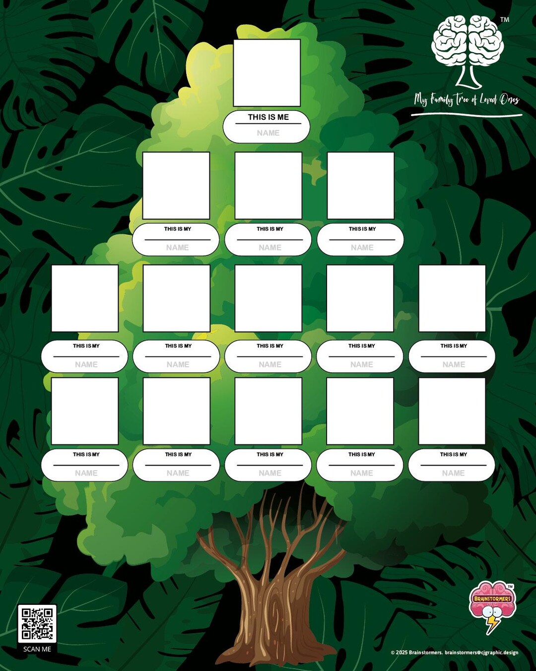 My Family Tree Wall Chart for Alzheimer's, Dementia and Other Brain ...
