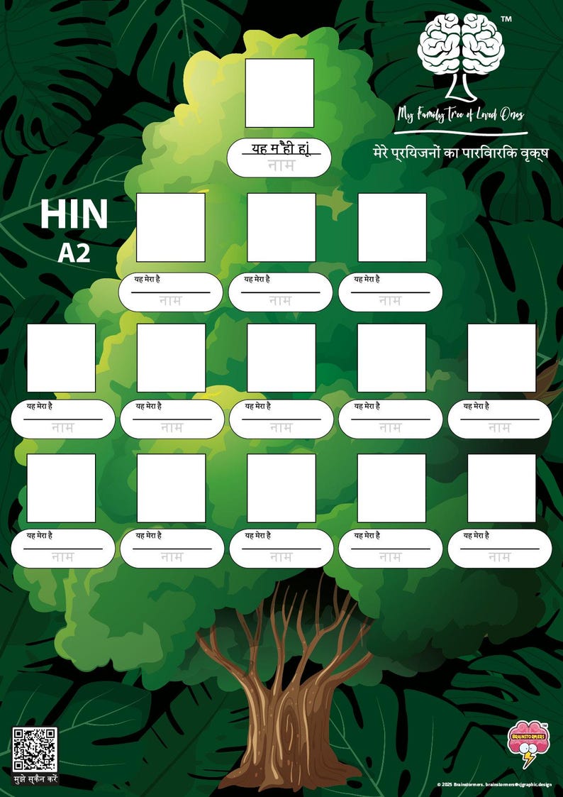 My Family Tree Wall Chart for Alzheimer's and Dementia Patients – Hindi ...