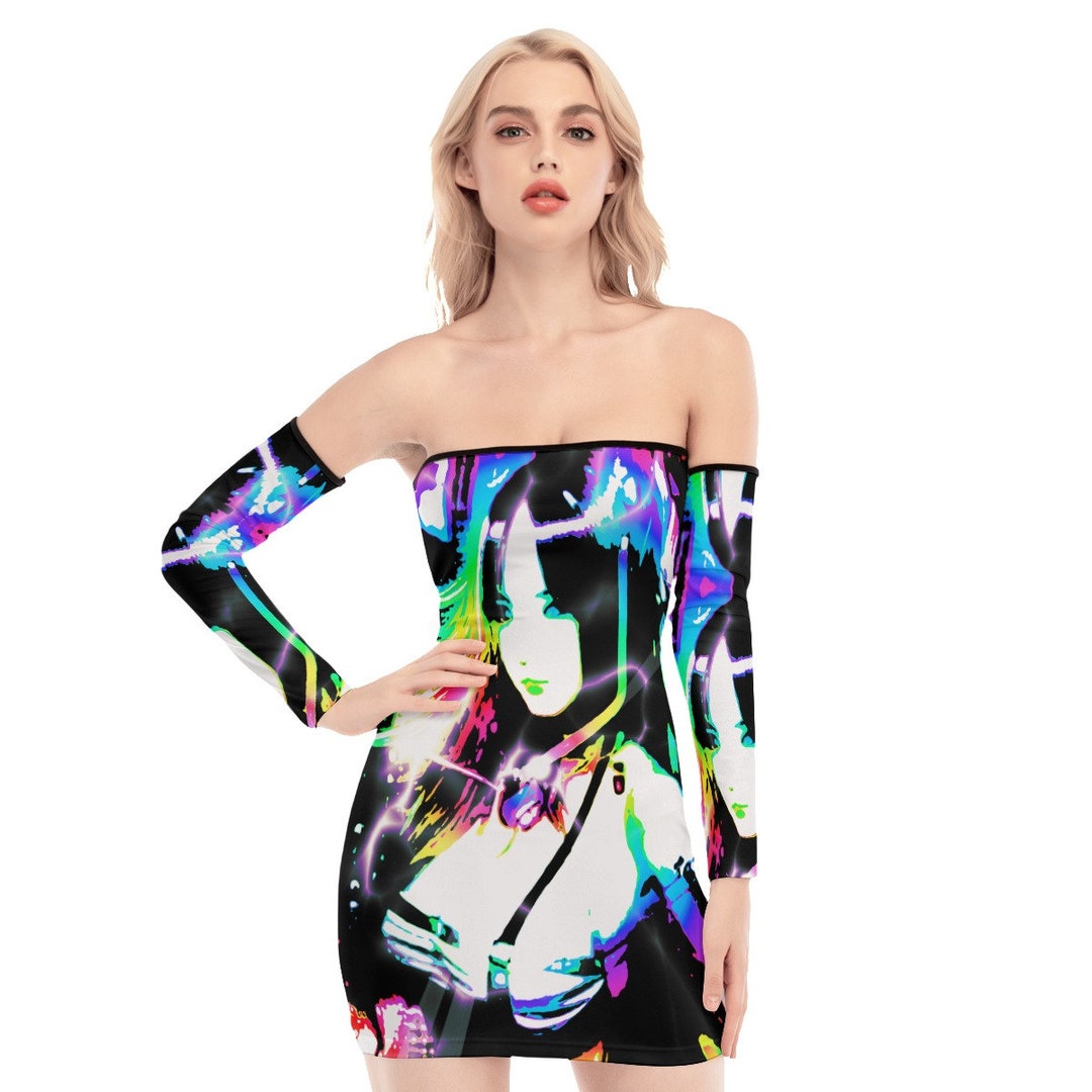 Anime Cyberpunk Mini Dress Anime Rave Dress Anime Mini Dress Anime ...