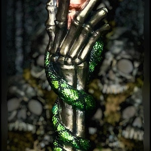 OOAK Hand Painted Skeleton Hand & Intertwined Snakes ~ “the Snake ...