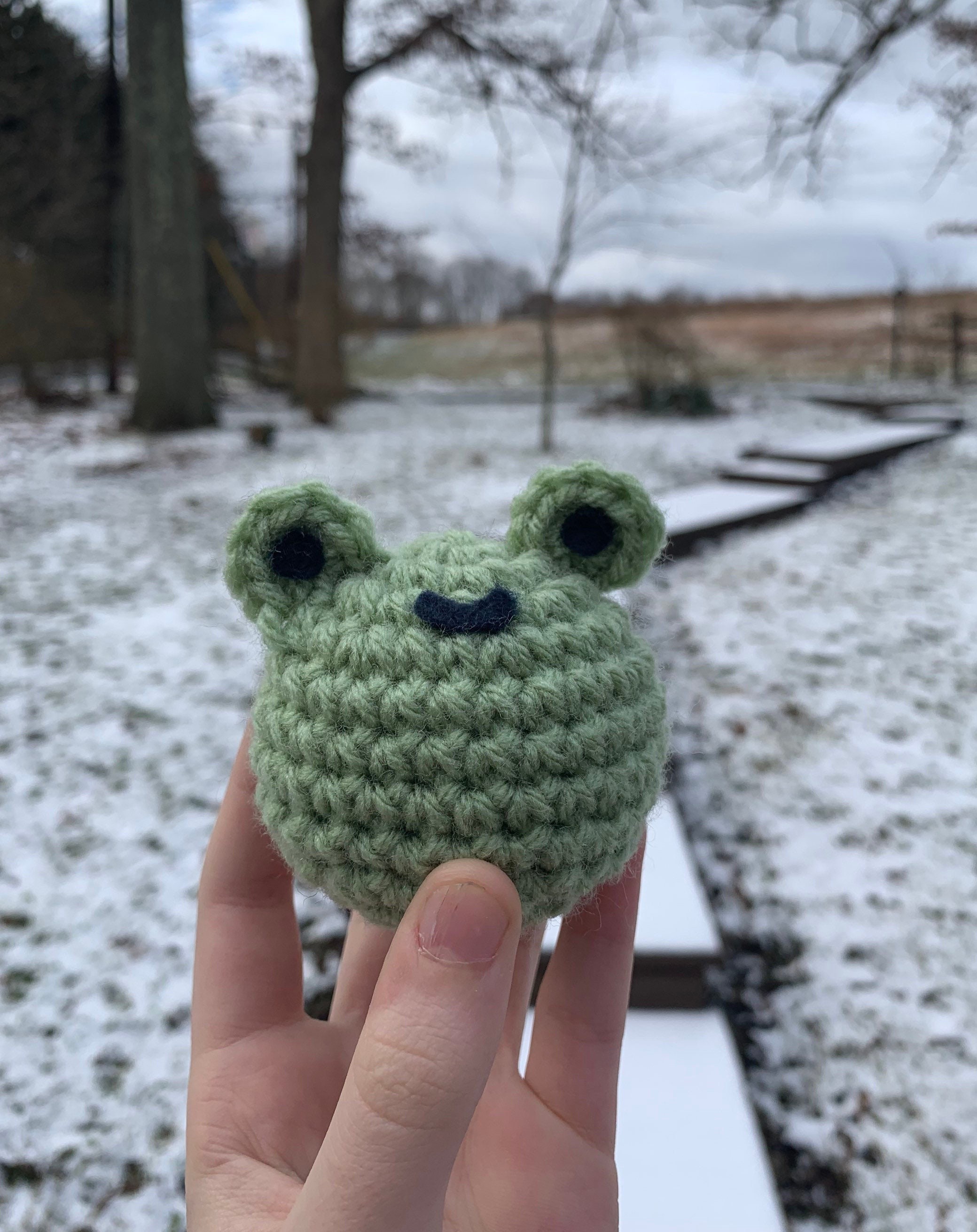 Crochet Fiber Arts Mini Crochet Frog Keychain Art & Collectibles etna ...