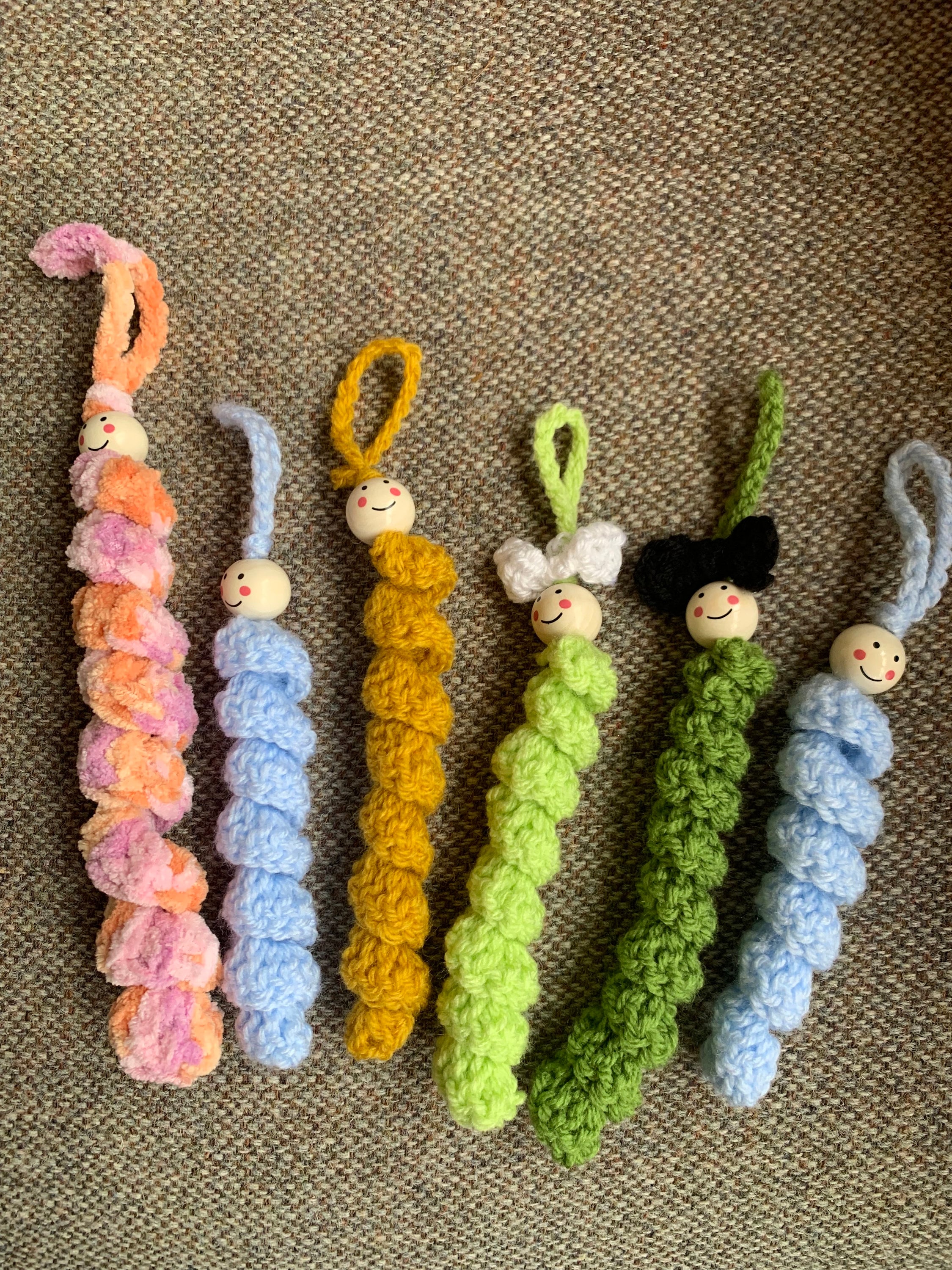 Crochet Worry Worms in Various Colours - Etsy
