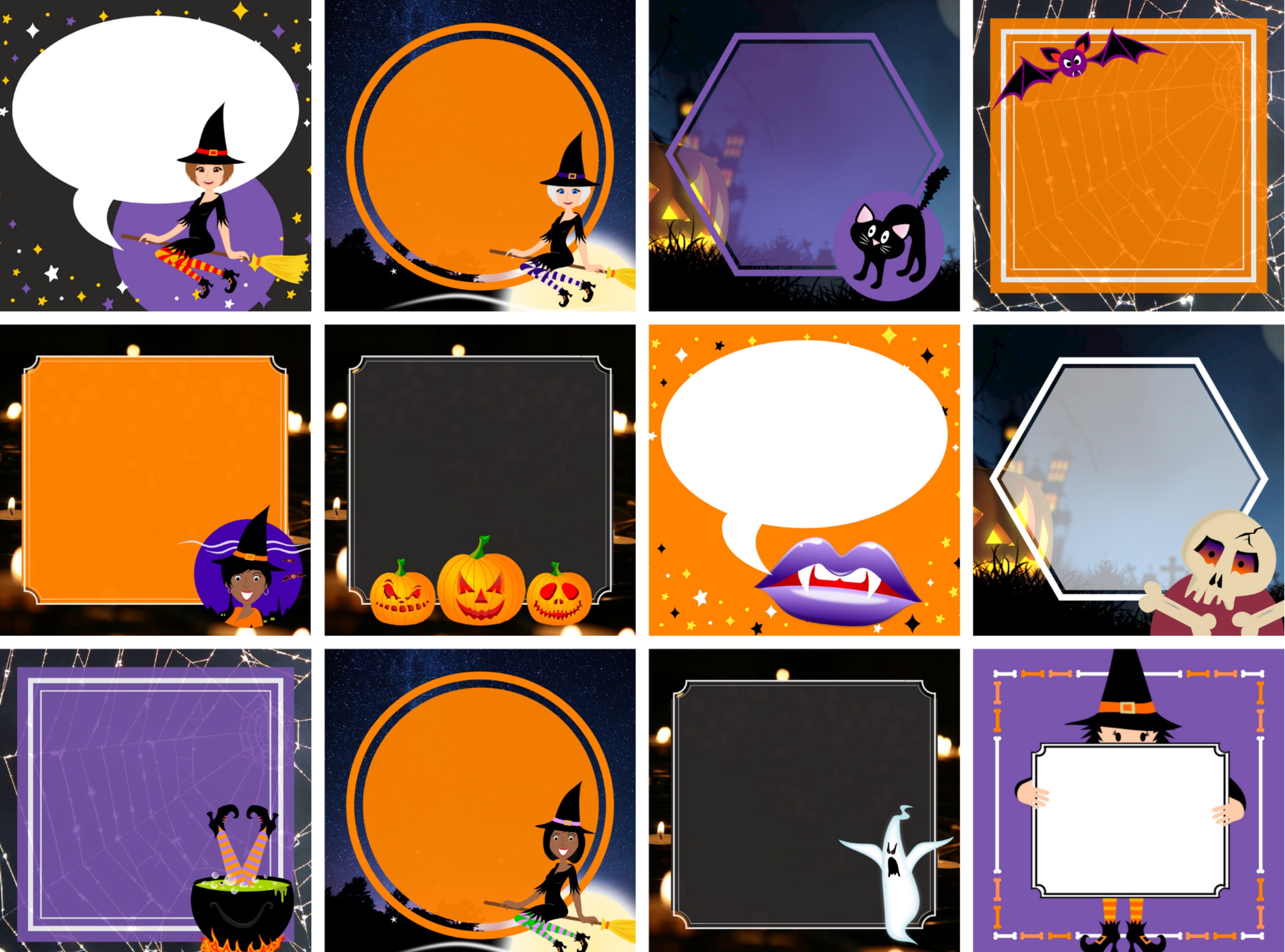 25 Halloween Backgrounds Canva Template Posts, Instagram Canva ...