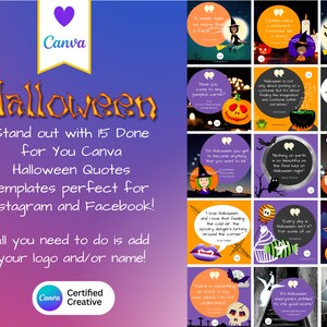 15 Halloween Done for You Quotes Canva Templates, Instagram Canva ...