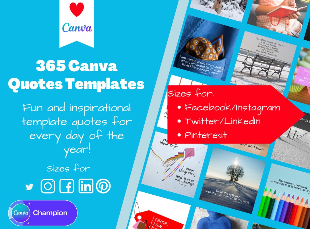 365 Canva Quick Quotes Templates Sized for Instagram/facebook ...