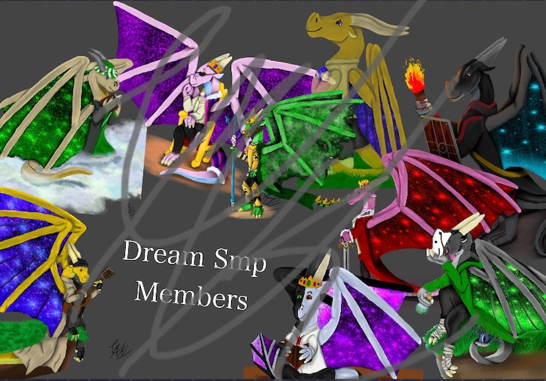Dream SMP Dragon Sticker Pack - Etsy