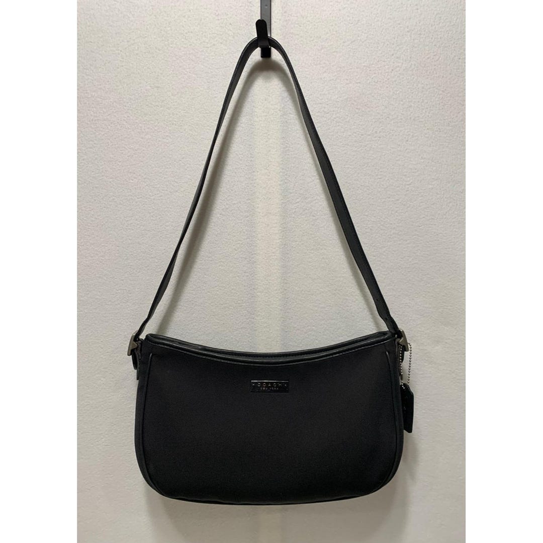 Rare 1999 Vintage Coach Neoprene & Leather Shoulder Bag Black Silver ...