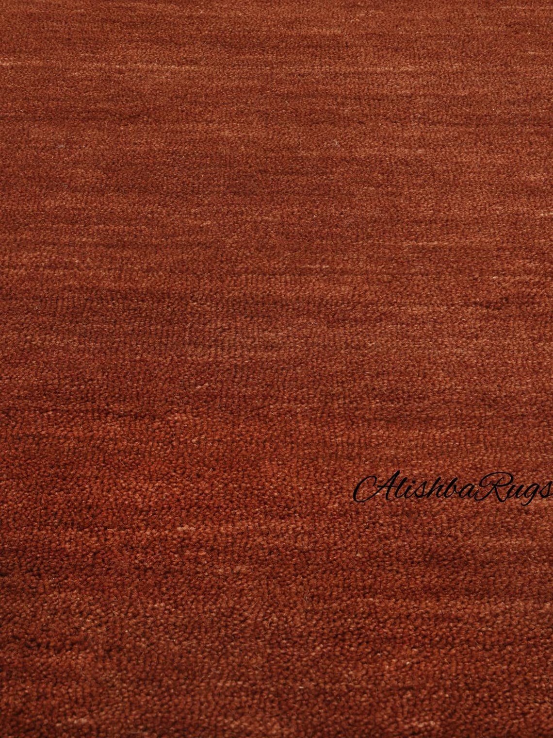 Round Rust Wool Rug | Handmade Handloom Carpet | Burnt Orange Area Rug ...
