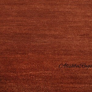 Round Rust Wool Rug | Handmade Handloom Carpet | Burnt Orange Area Rug ...