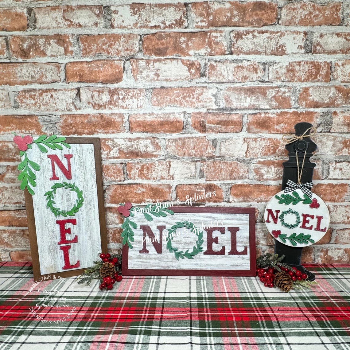 3 Piece Noel Sign Set, 3D Painted Christmas Noel Sign, Noel Ornament ...