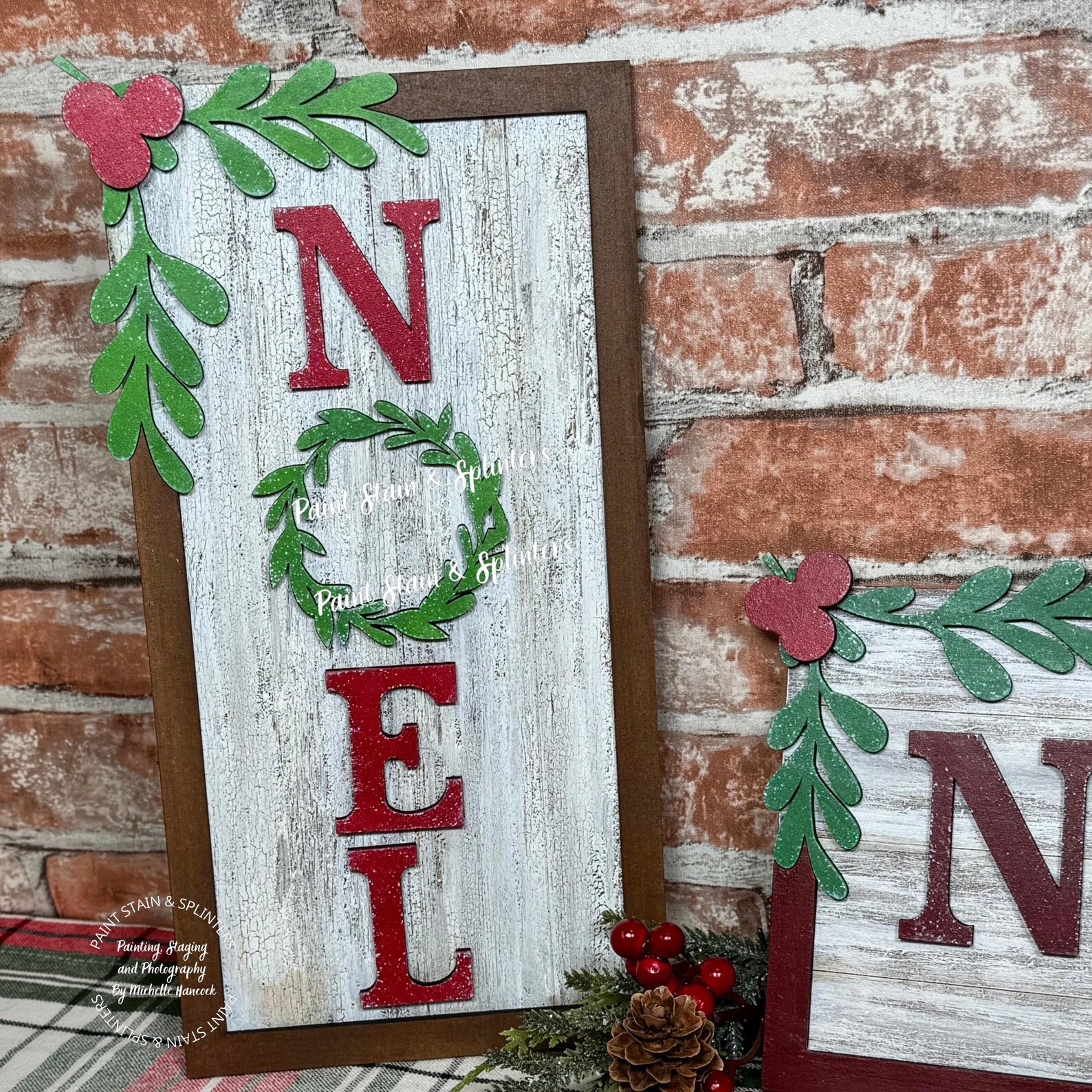 3 Piece Noel Sign Set, 3D Painted Christmas Noel Sign, Noel Ornament ...