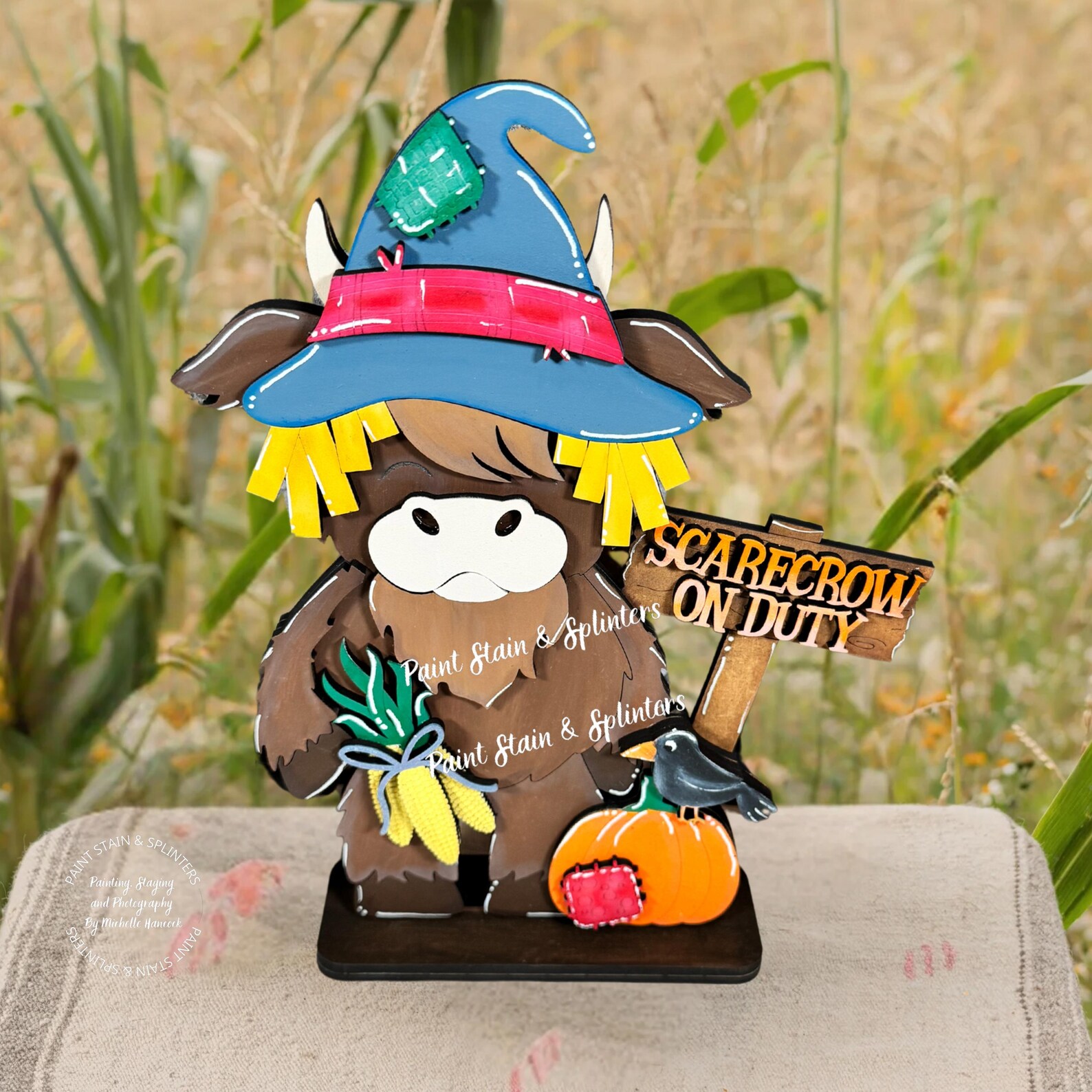 Fall Highland Cow Shelf Sitter, Scottish Cow, Cow Shelf Sitter, Heifer ...