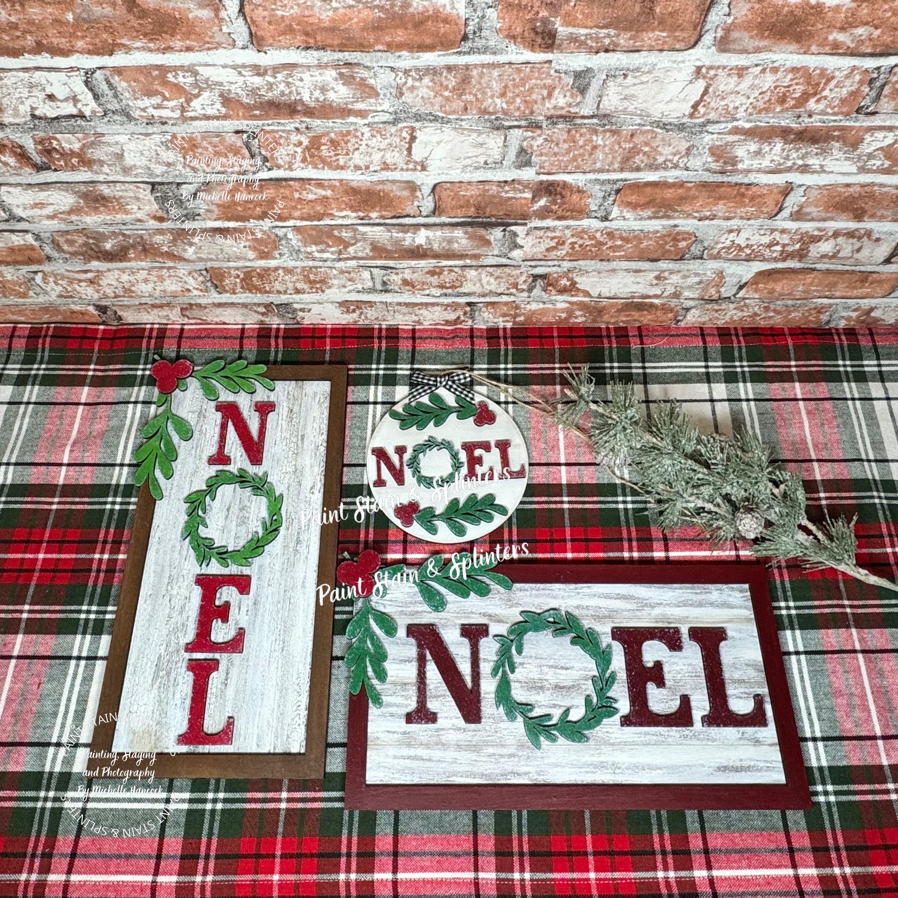 3 Piece Noel Sign Set, 3D Painted Christmas Noel Sign, Noel Ornament ...