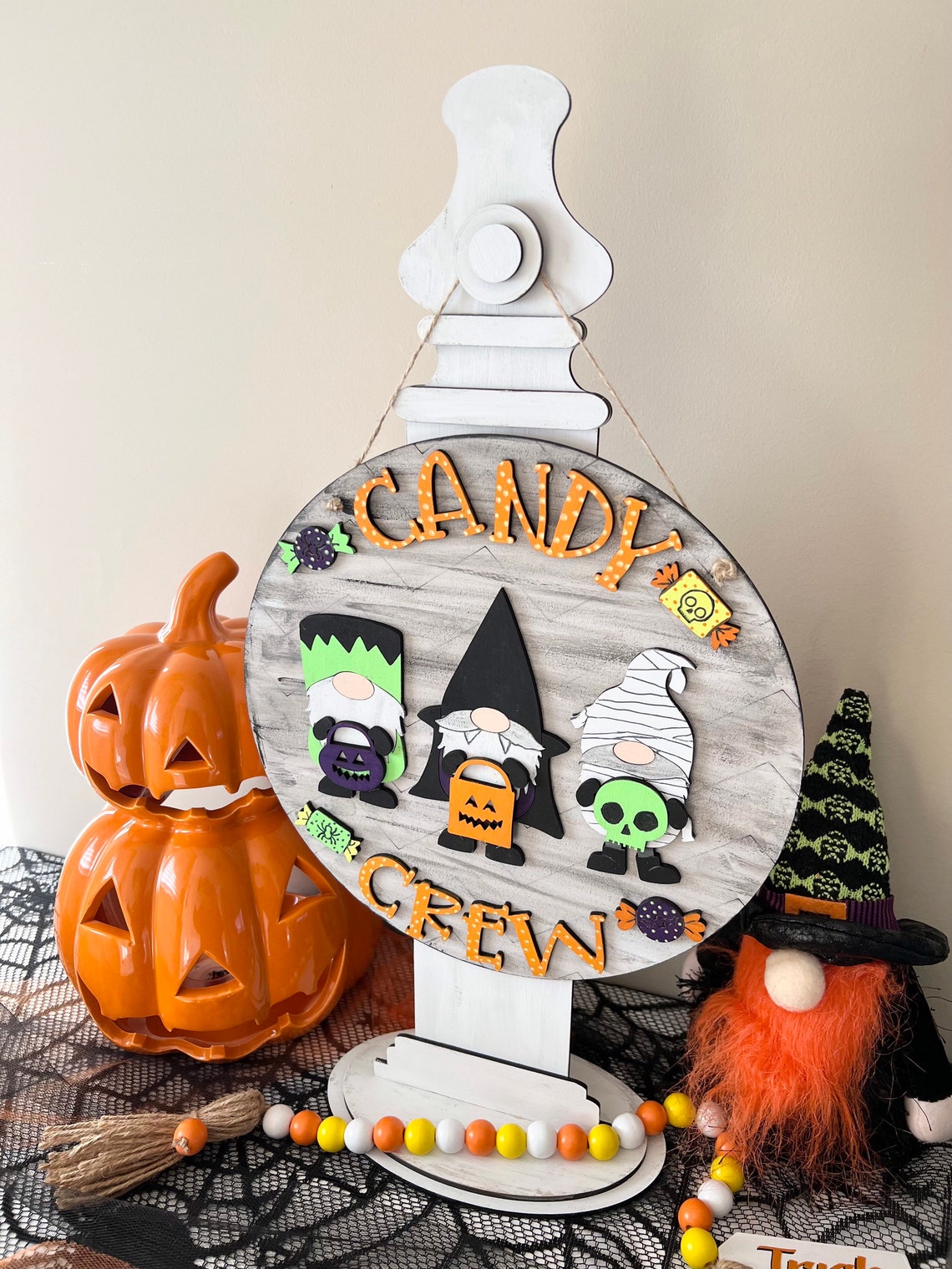 Halloween Gnomes 10" Candy Crew Round Sign - Etsy