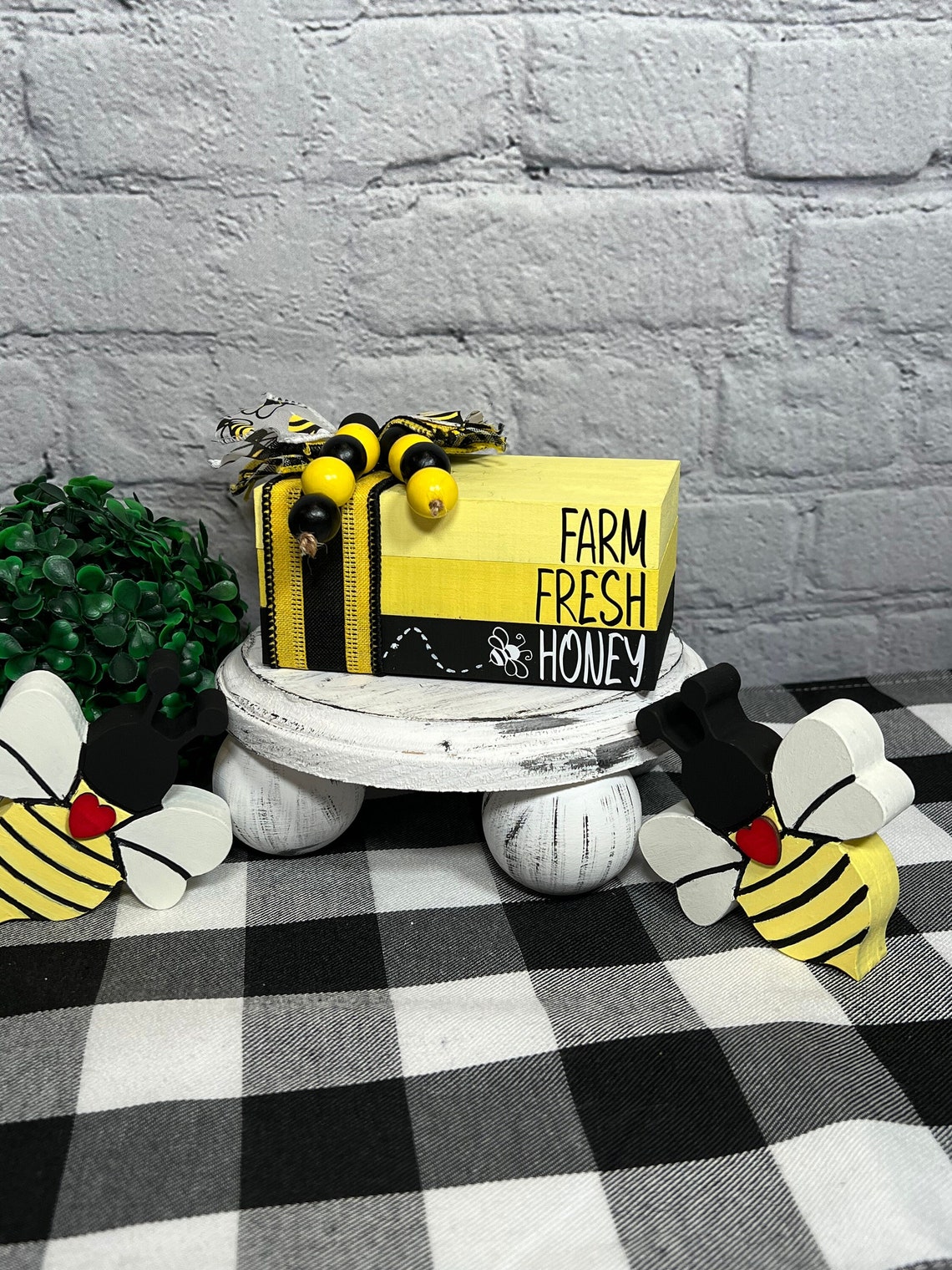 Farm Fresh Honey Bumble Bee Book Stack - Etsy