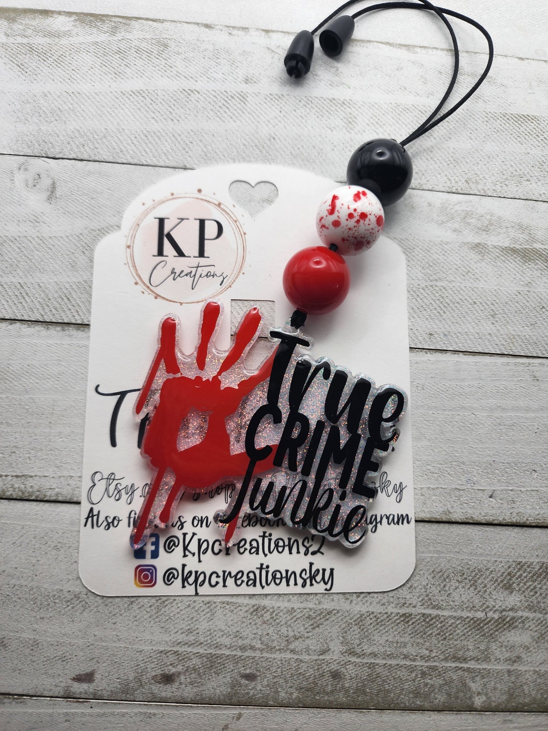 True Crime Keychain/true Crime Junkie Car Charm/true Crime Vent Clip ...