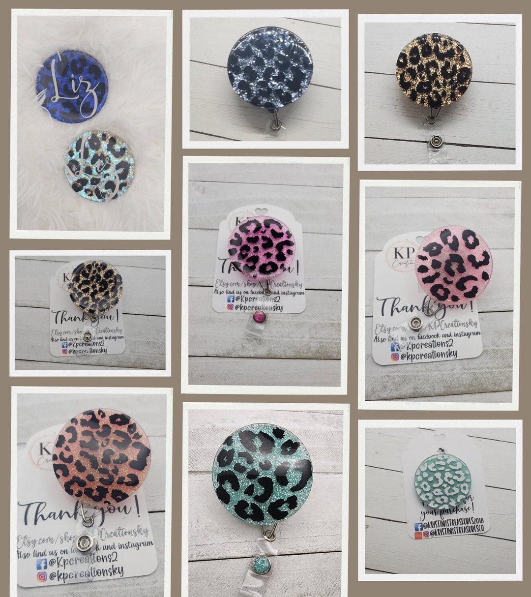 Leopard Print Circle Badge Reel/interchangeable Badge Reel/cheetah ...