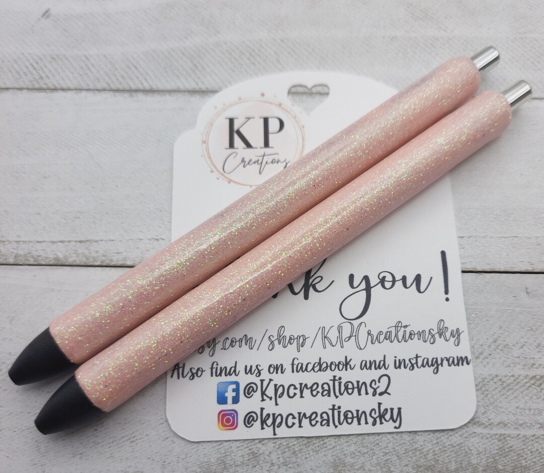 Baby Pink Glittered Pen - Etsy