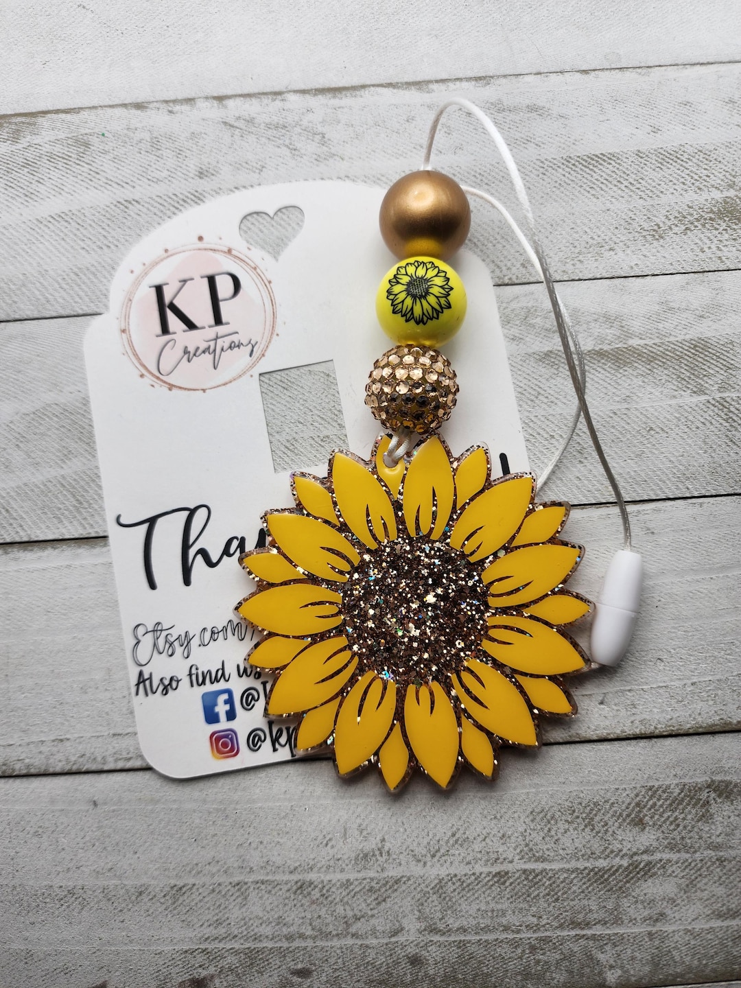 Sunflower Car Accessory/yellow Sunflower Car Charm/sunflower Vent Clip ...