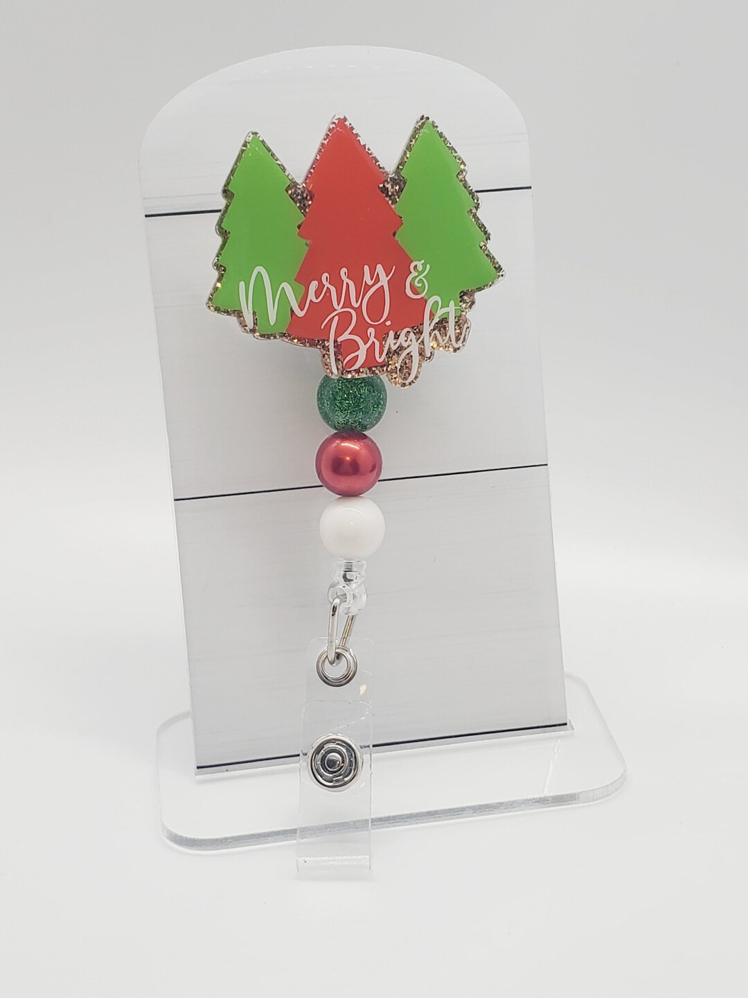 Christmas Trees Badge Reel/plaid Tree Badge Reel/nurse Badge Reel ...