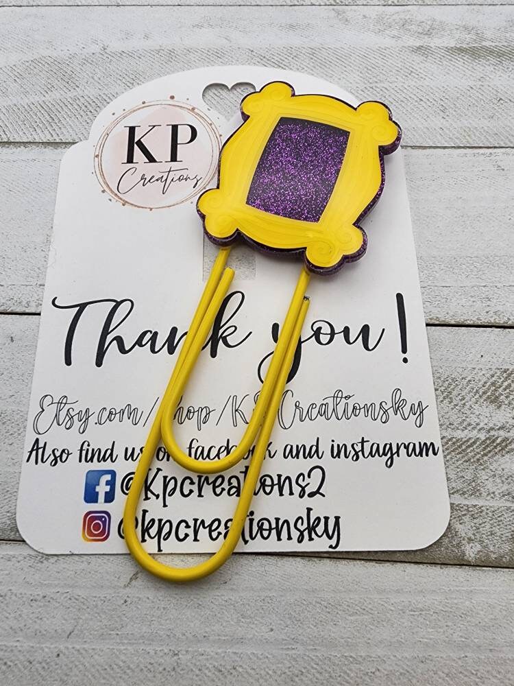 Frame Jumbo Paper Clip/cute Bookmark/glittered Paper Clip Bookmark - Etsy