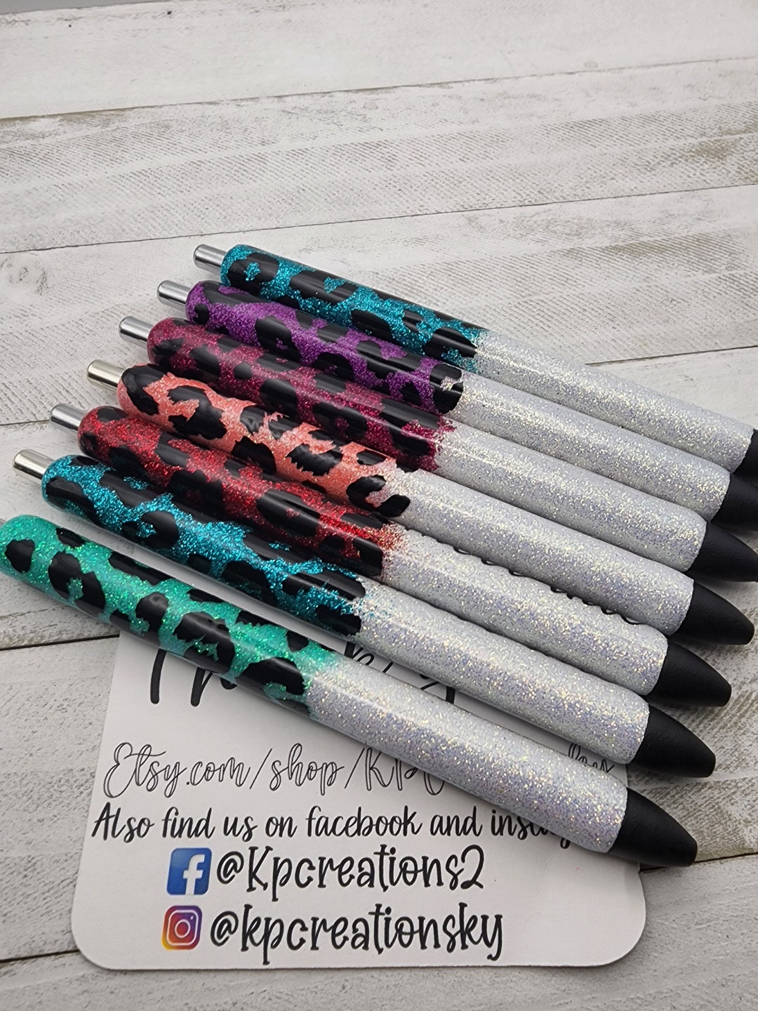 Half Leopard Print Glittered Pen - Etsy