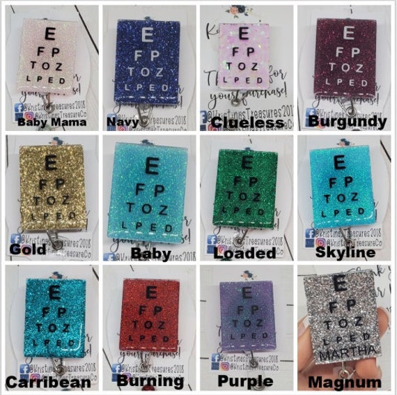 Customizable Eye Chart Badge Reel/eye Badge Reel/optometrist | Etsy