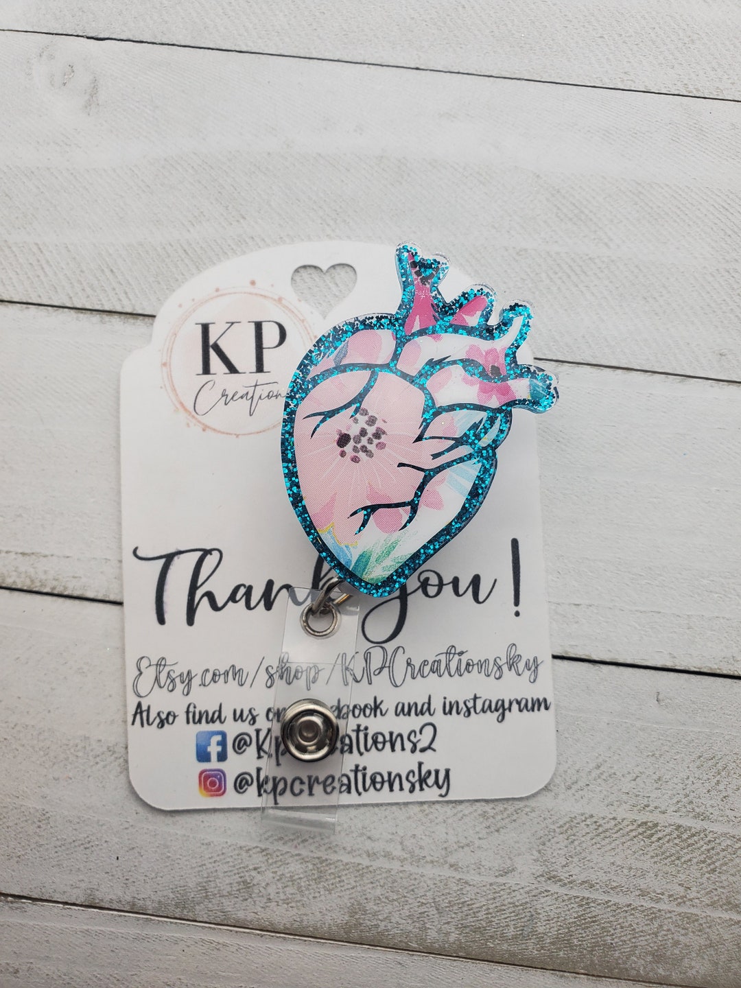 Heart Badge Reel/anatomical Heart Interchangeable Reel/anatomy Badge ...