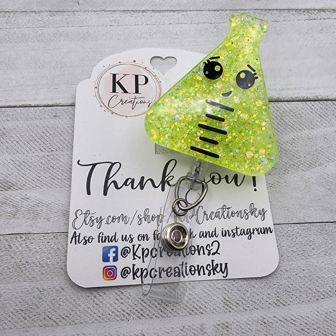 Customizable Beaker Badge Reel/interchangeable Badge Reel/lab Tech ...